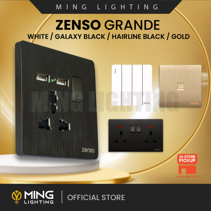 [SIRIM] ZENSO Grande Model Switch Metallic Surface Power Wall Switches ...