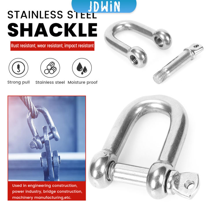 JDWin D-Type/U-Shaped Shackle Buckle D Ring Lock Bow Shackle Wire Rope ...