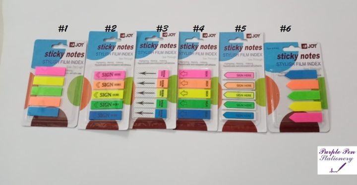 Joy Sticky Notes Stylish Film Index PET 5 in 1 Sign Here Arrow Flag ...