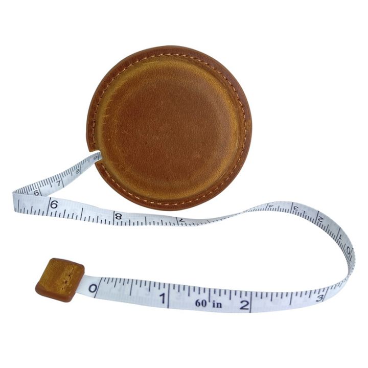 [ lian]Retractable Leather Measuring Tape 1.5M/59 Dual Sided Sewing ...