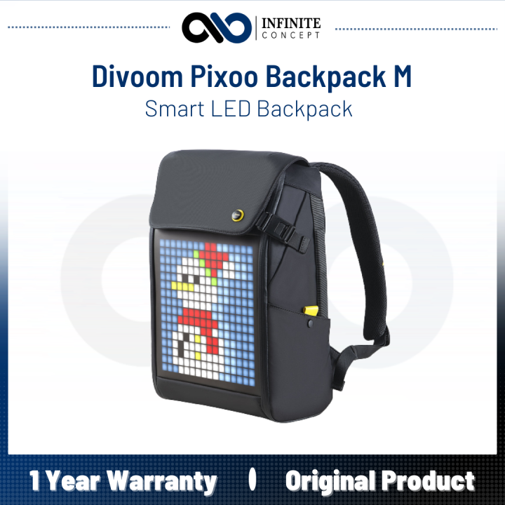 Divoom Pixoo M Backpack Customisable Pixel Art Multi Compartments Design -Original Malaysia ...