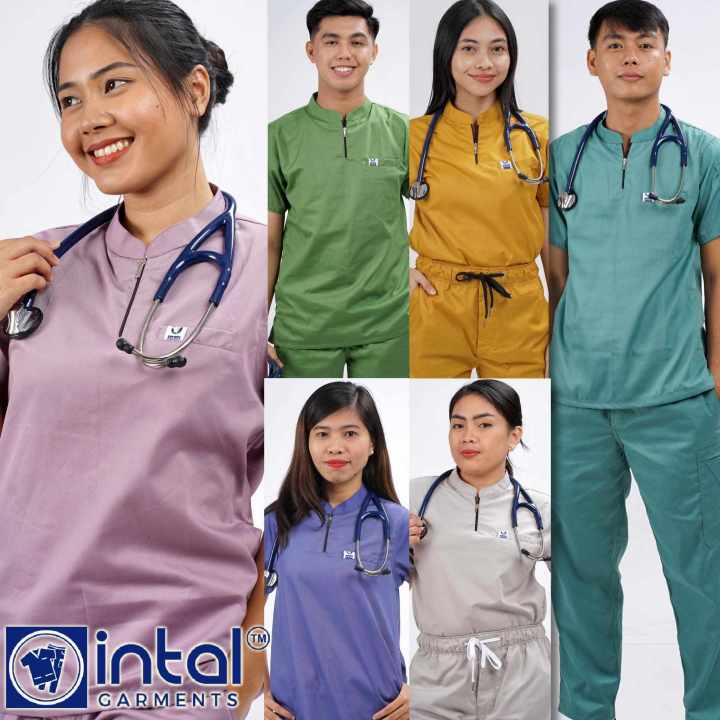 INTAL SCRUBSUIT 028 Elite MAPAGMALASAKIT Zip-Up Chino Collar Cargo 6 ...