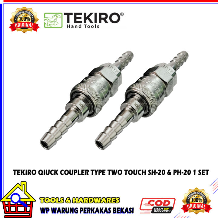 Tekiro 1 Set SH20-PH20 Quick Coupler Nepple Selang Kompresor Angin Type SH-20 Dan PH-20 | Lazada ...