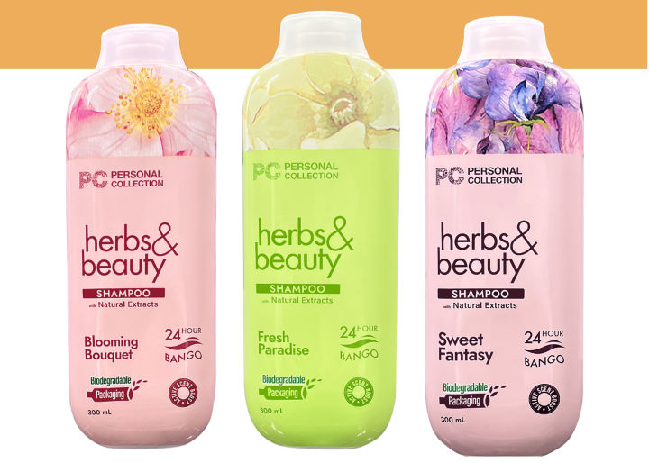 HERBS and BEAUTY Shampoo 300ml - Blooming Bouquet, Sweet Fantasy, Fresh ...