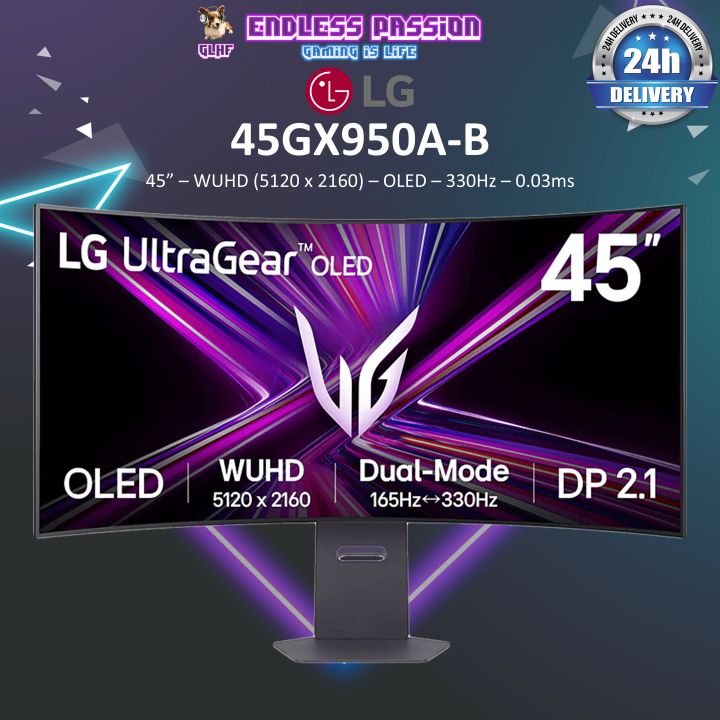 LG 45GX950A-B — 45" WUHD (5120 x 2160) OLED 165Hz Curved Gaming Monitor ...