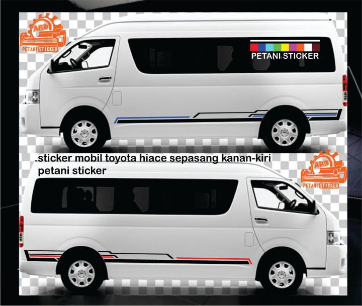 HIACE stiker mobil toyota hiace list body samping 2 warna cutting ...