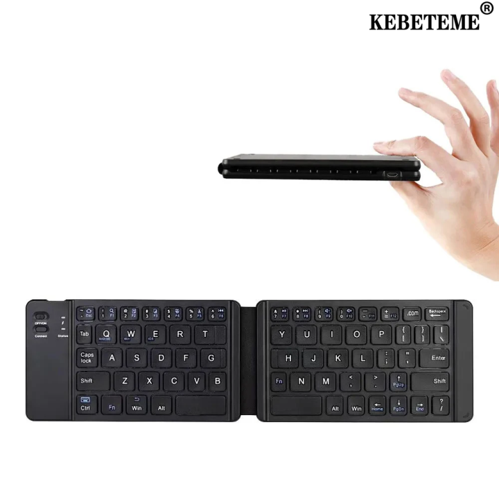 KEBETEME Portable Mini Wireless Bluetooth Folding Keyboard Compatible ...