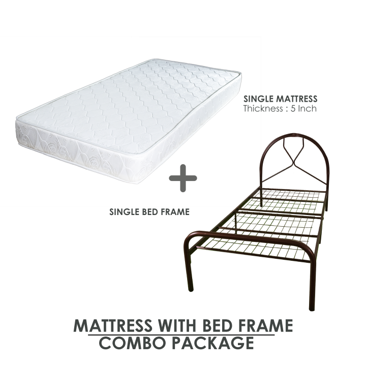 LaMoison 3V SET Single Bed Frame with 5/8 inch Mattress Katil Bujang ...