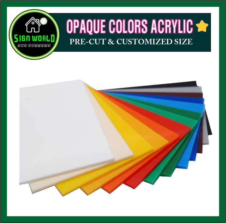 Colorful Opaque Acrylic Sheet Pre Cut & Customized Size Sheets Plastic ...