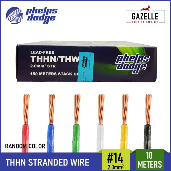 Phelps Dodge THHN / THWN-2 Stranded Wire Gauge #14 2.0mm2 (Per 10 Meters) Copper Lead Free ...