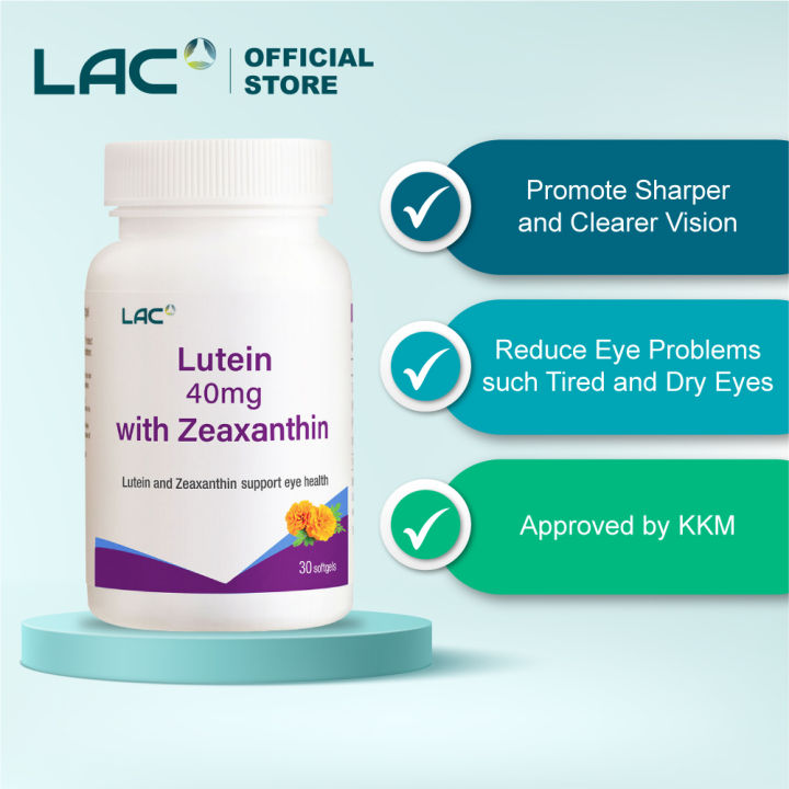 [Expiry Oct 2027] LAC Lutein 40mg With Zeaxanthin (30 Softgels) for ...