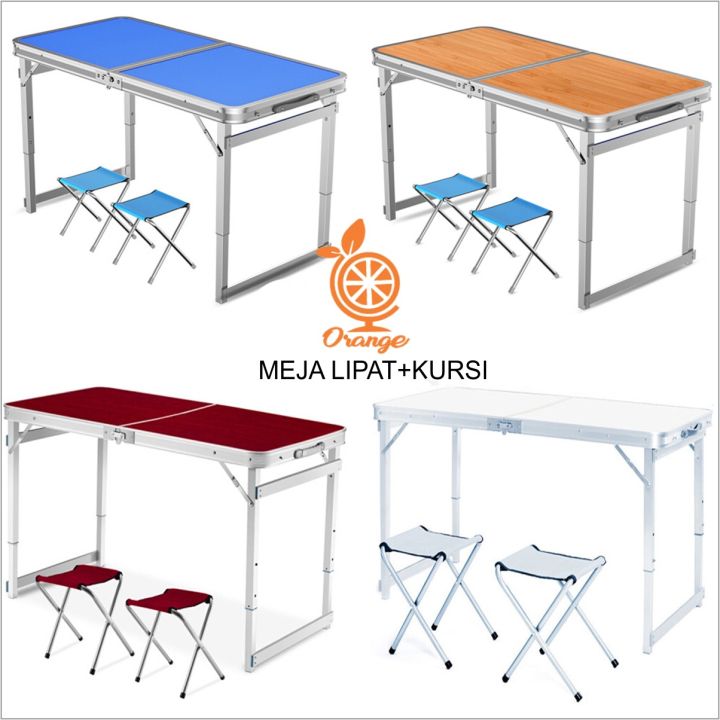 meja lipat meja kursi piknik foldable portable aluminium meja outdoor ...