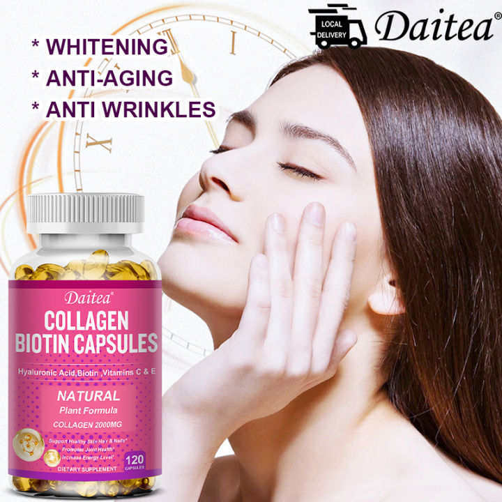 Daitea Collagen Biotin Capsules ไวท์เทนนิ่ง ต่อต้านวัย สนับสนุนสุขภาพ ...