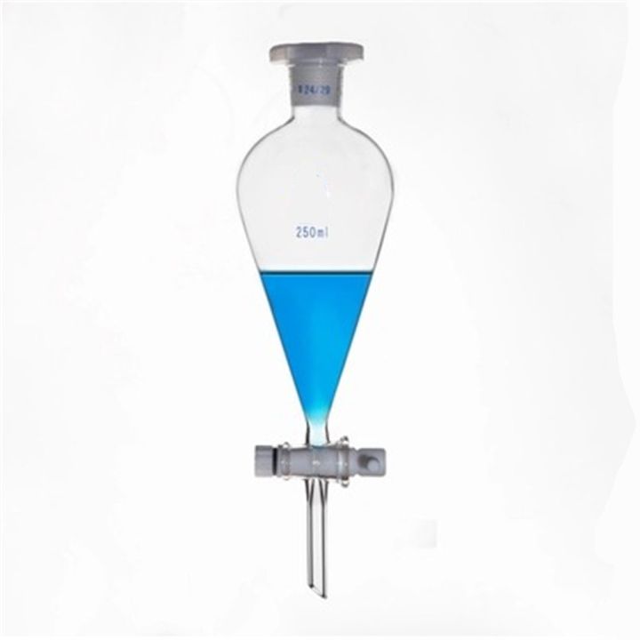 250ml 24/29 Ground Joint Pear Shaped Lab Separatory Funnel With ...