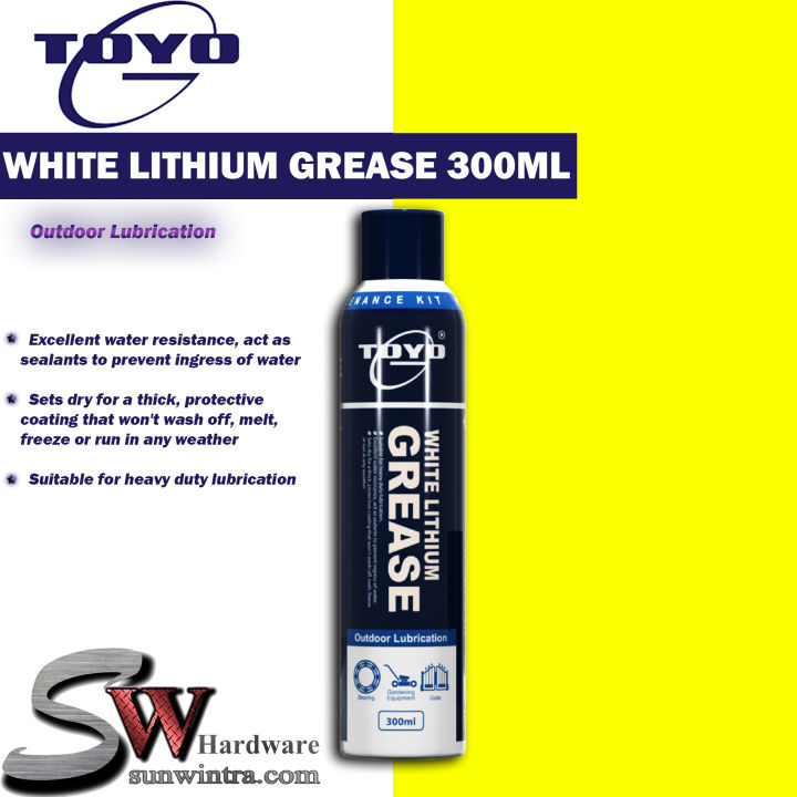 TOYO-G WHITE LITHIUM Outdoor Lubrication Spray Grease 300ML Aerosol ...