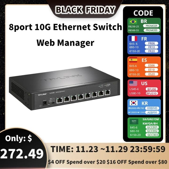 TP-Link Tl-St1008 10Gbe Switch 10 Gigabit Switch 10000Mbps Core Lan 8 ...