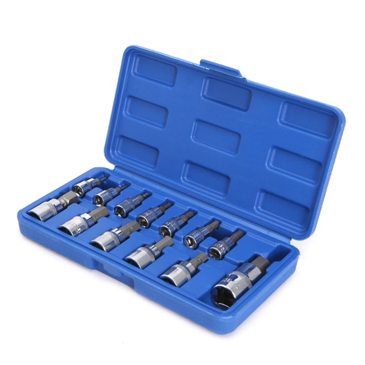 13Pcs/set Metric Allen Hex Ratchet Wrench 1/4 3/8 1/2 Drive Socket ...