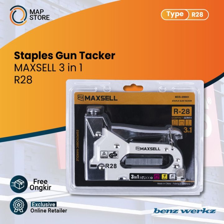 Staples Gun Tacker MAXSELL 3 in 1 / Staple Jok Tembak R28 Hekter 3 Way ...