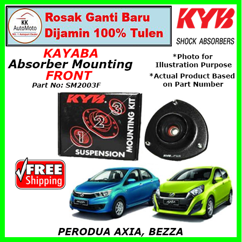 1 Pair - KAYABA / KYB Front Absorber Mounting Original - Perodua Axia ...