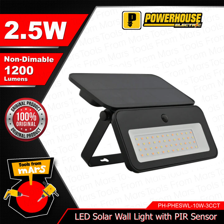 Powerhouse 10W LED Solar Wall Light with PIR Sensor Waterproof Outdoor Security Lamp PHESWL-10W ...