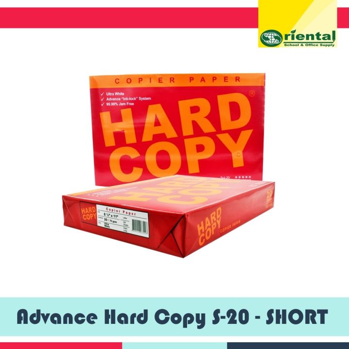 1 Ream Hard Copy Short A4 Long Bond Paper - Copy Paper - Substance 20 ...