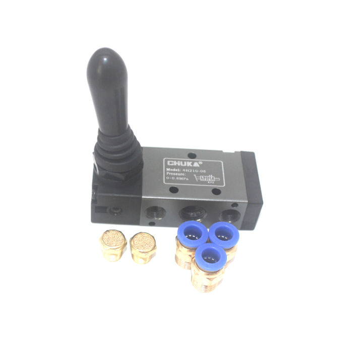 Pneumatic Valve 4H210-08 5 Port 2 Position PT1/4 Hand Pull Lever Operated Pneumatic Air Valve ...
