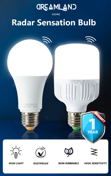 E27 5W/7W/9W Radar Sensor Motion Bulb Led Night Light Energy Saving ...