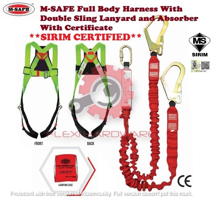 *SIRIM DOSH APPROVED* M-SAFE Full Body Harness With Double Sling ...