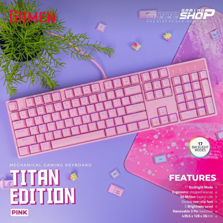 GAMEN Titan Pink Edition Original - Mechanical Keyboard | Lazada Indonesia