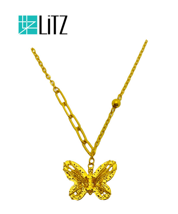 LITZ 999 (24K) Gold Butterfly Necklace EGC0073 (7.72g+/-) | Lazada