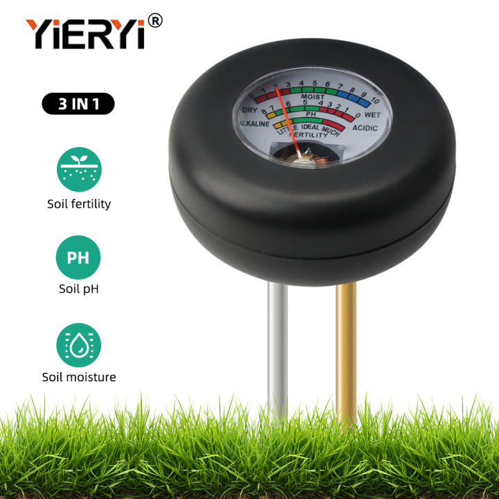 Yieryi 3 in 1 PH Moisture Fertility meter humidity soil PH meter ...