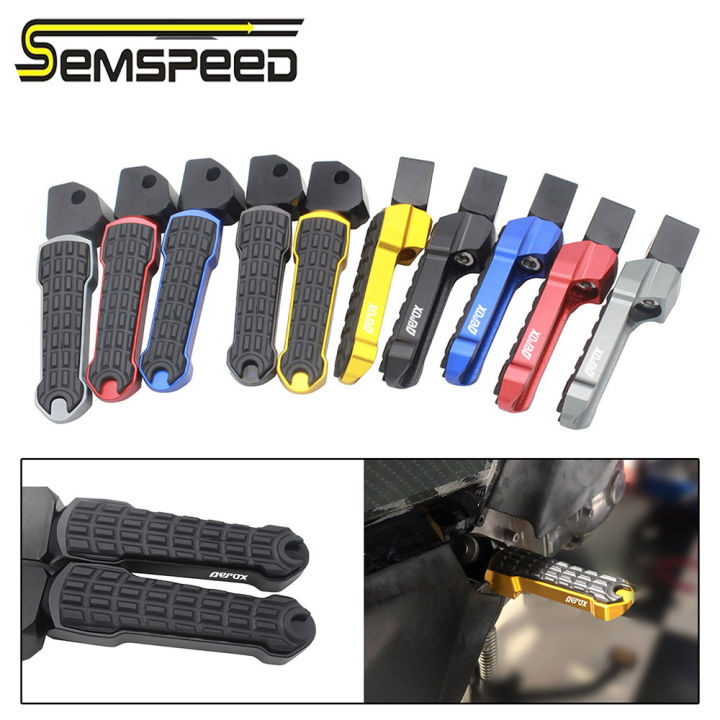 SEMSPEED Motorcycle Rear Footrest Footpegs For Yamaha NVX Aerox 155 150 ...