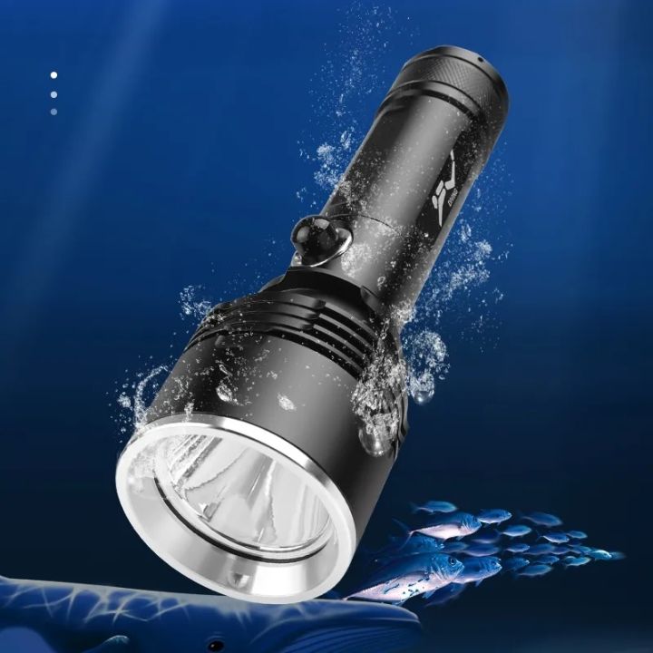 Profession Diving Flashlight 18650/26650 High Power Diving Torch Light ...