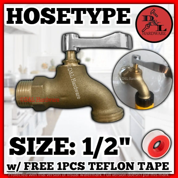 0101+1206 Brass Faucet Lever Handle Bibb Hawk Heavy Duty (Hose) Laundry ...