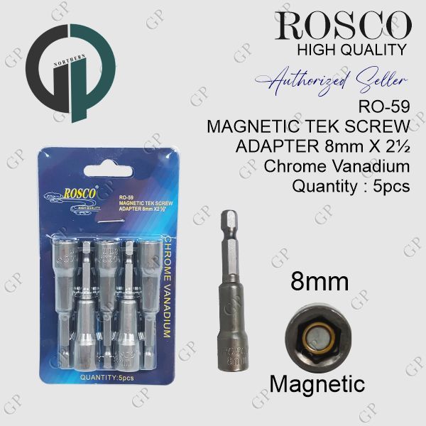 Rosco Magnetic Tek (Tex) Screw Adapter 8mm x 2-1/2" High Quality 5 ...