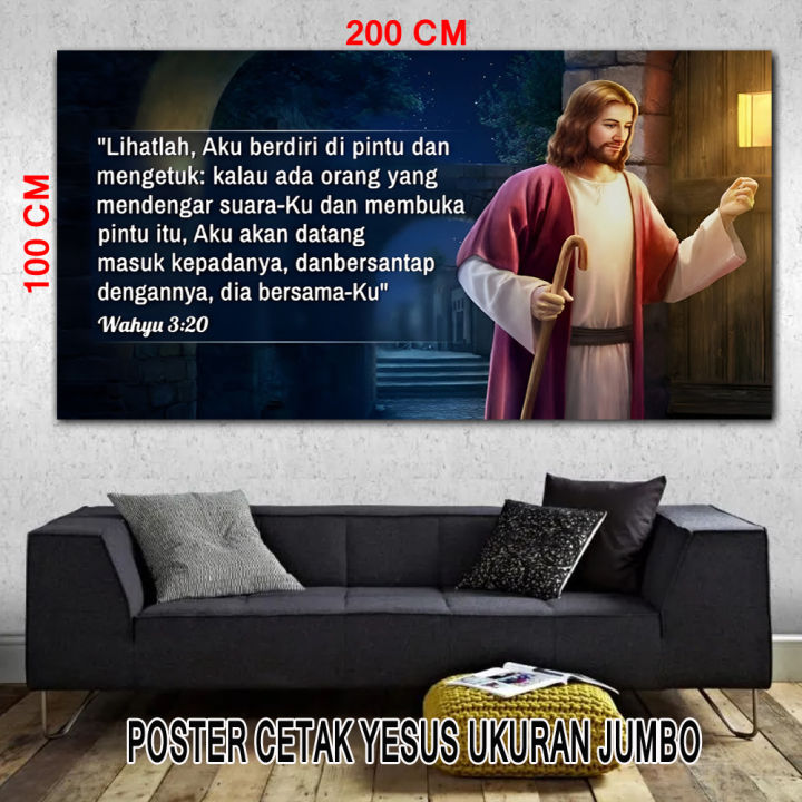 Poster Hiasan Dinding Tuhan Yesus Wahyu 3:20, Poster Hiasan Dinding ...