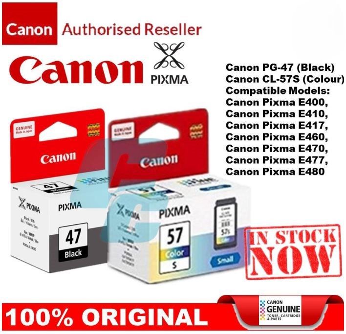 CANON Pixma Catridge 47 57s 57 - | Color Black Combo | Canon PG-47 / CL-57s / CL-57 | E400/E460 ...