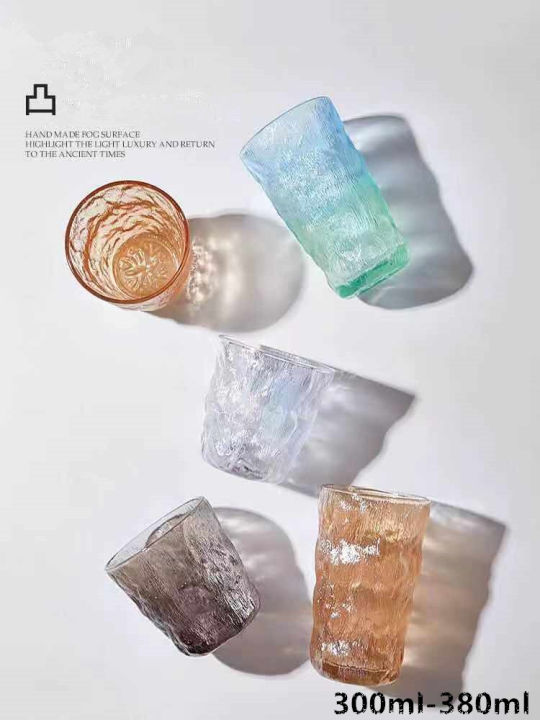 พร้อมส่ง แก้วน้ำ ใส วินเทจ สวย แก้วเครื่องดื่ม ไฮคลาสสุดๆ หรูหราสไตล์ผู้ด แก้ว300ml-380ml-ins ...