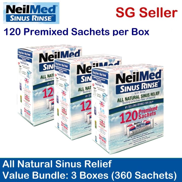 NEILMED Sinus Rinse – 120 Premixed Sachets – Value Bundle Options: 2 ...
