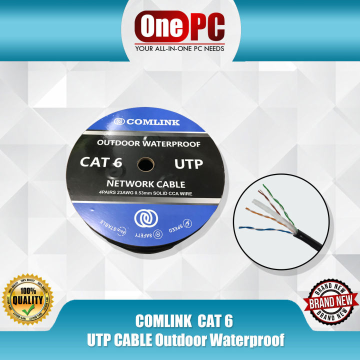 COMLINK CAT 6 UTP CABLE Outdoor Waterproof, 4 PAIRS 23 AWG, SOLID CCA wire | Lazada PH