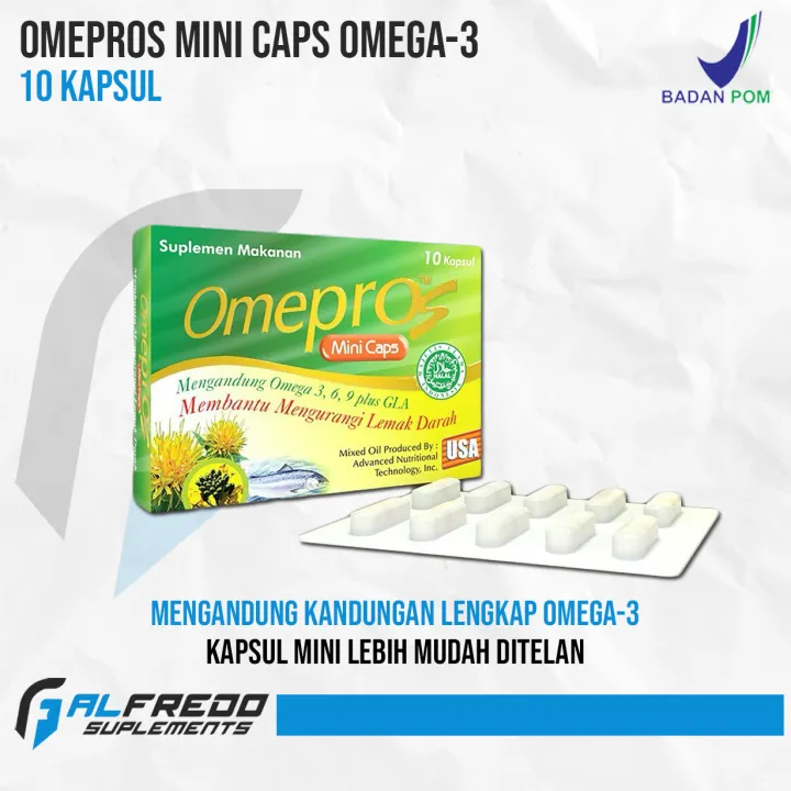 Omepros Mini Caps 10 Capsules Omega-3 Membantu Mengurangi LEmak darah ...