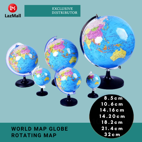 World Map Globe Rotating Map Educational Learning Geography | Lazada PH