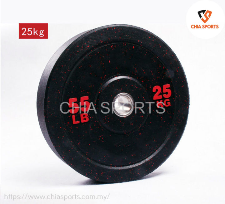 Hi Temp Bumper Plates 25KG Olympic Weight Plate 5cm Rubber Gym Weights ...