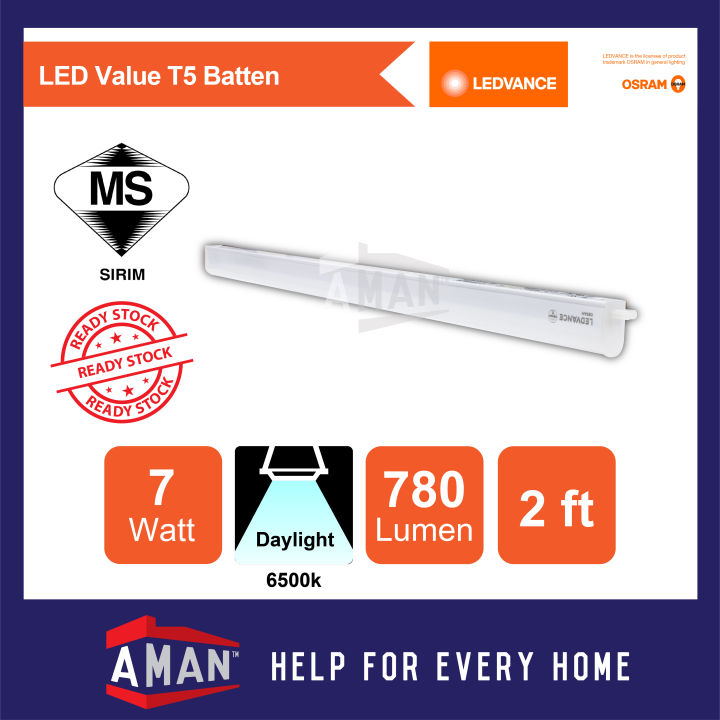 OSRAM LEDVANCE 2FT 4FT 7W 12W LED LEDVALUE T5 BATTEN | Lazada