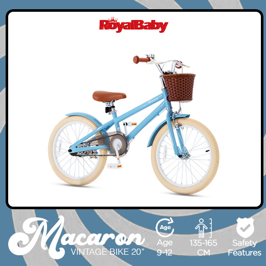 RoyalBaby Macaron Kids Vintage Bike 20''(20B-6.3)- Light Blue | Lazada PH