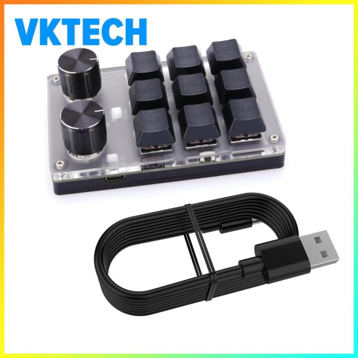 [Vktech] 9 Key + 2 Knob Macro Custom Keyboard Knob Programmable Hotswap ...