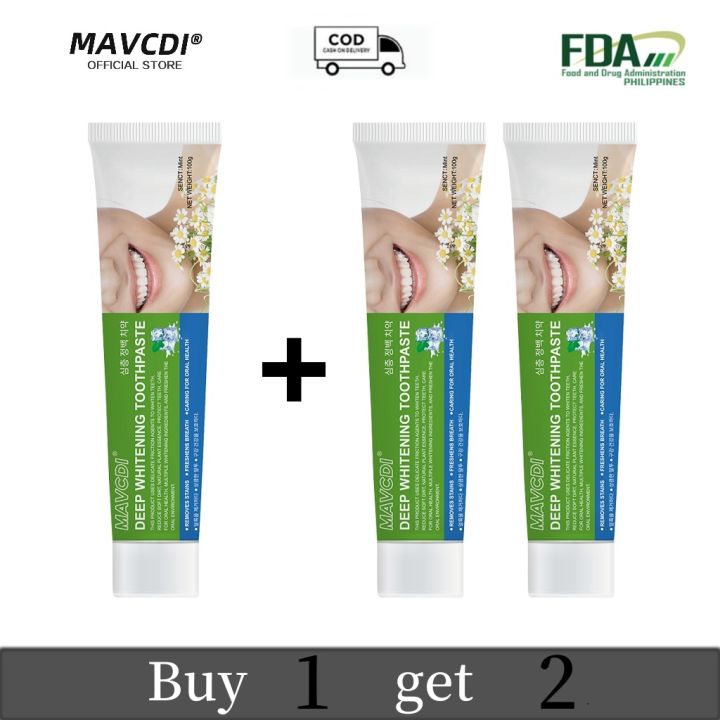 MAVCDI Extracts of natural ingredients Whitening toothpaste Buy 1 get 2 ...