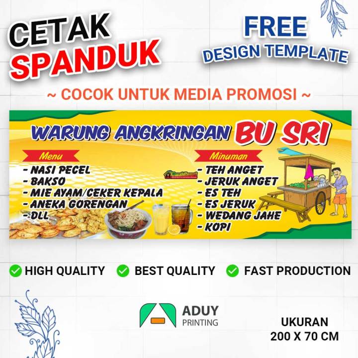 Cetak Banner Spanduk Makanan Angkringan Bisa Custom Ukuran 200x70 cm ...