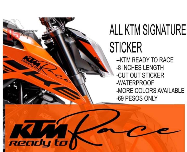 READY TO RACE Sticker for KTM Motorcycles - 8inches Length, Cut out and ...