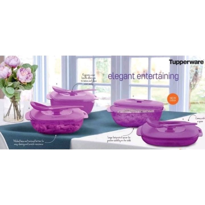 Tupperware Purple Royal Crystalline Servers | Lazada PH